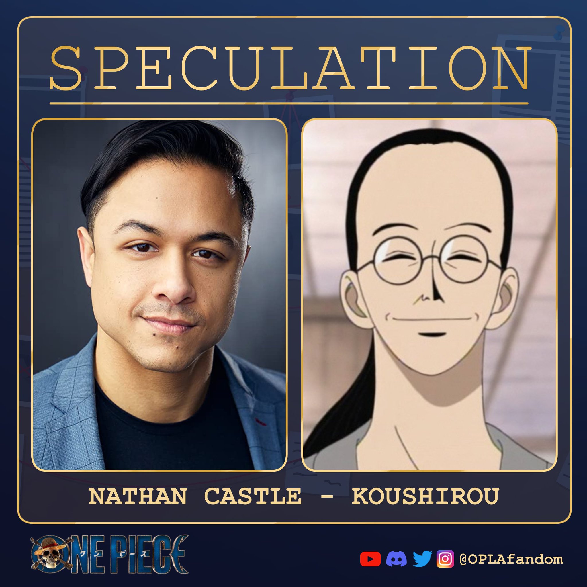 One Piece Live Action Fandom on Twitter: "NATHAN CASTLE is speculated to play KOUSHIROU in the ...