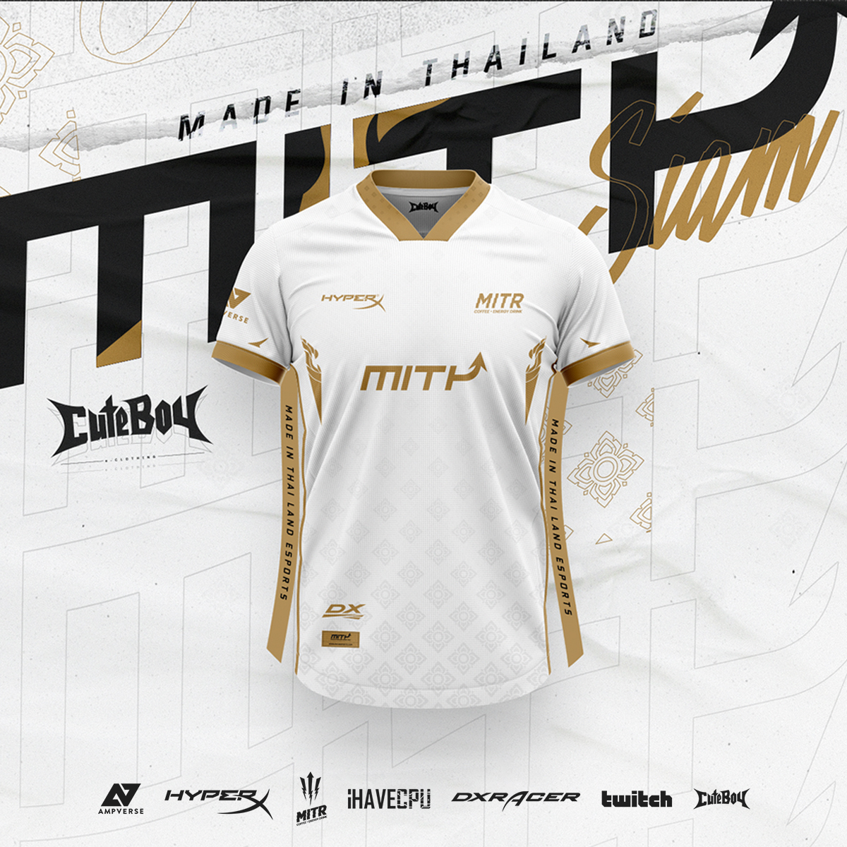 MiTHeSports on Twitter: "เกียมตัวรอเลยกับ MiTH Jersey 34 สีขาวทอง ซึ่งเราจะเปิดขายเร็วๆ นี้ ...