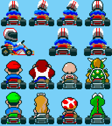 Super Mario Kart Sprites Mario Kart: Super Circuit Sprite Sheets GBA