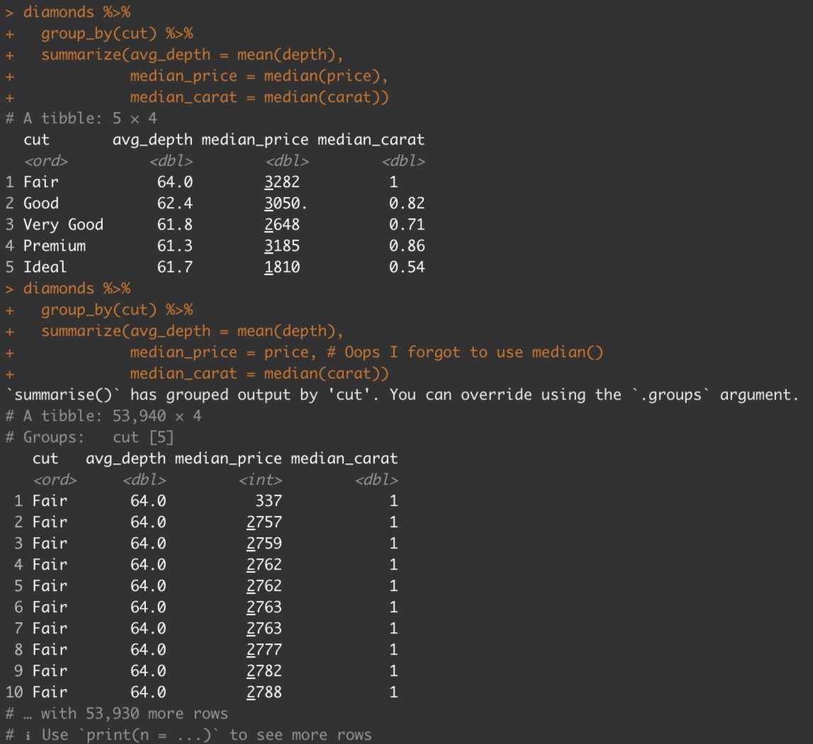 David Robinson on Twitter: "I love dplyr, but a feature (since 1.0.0) that I really don't like ...