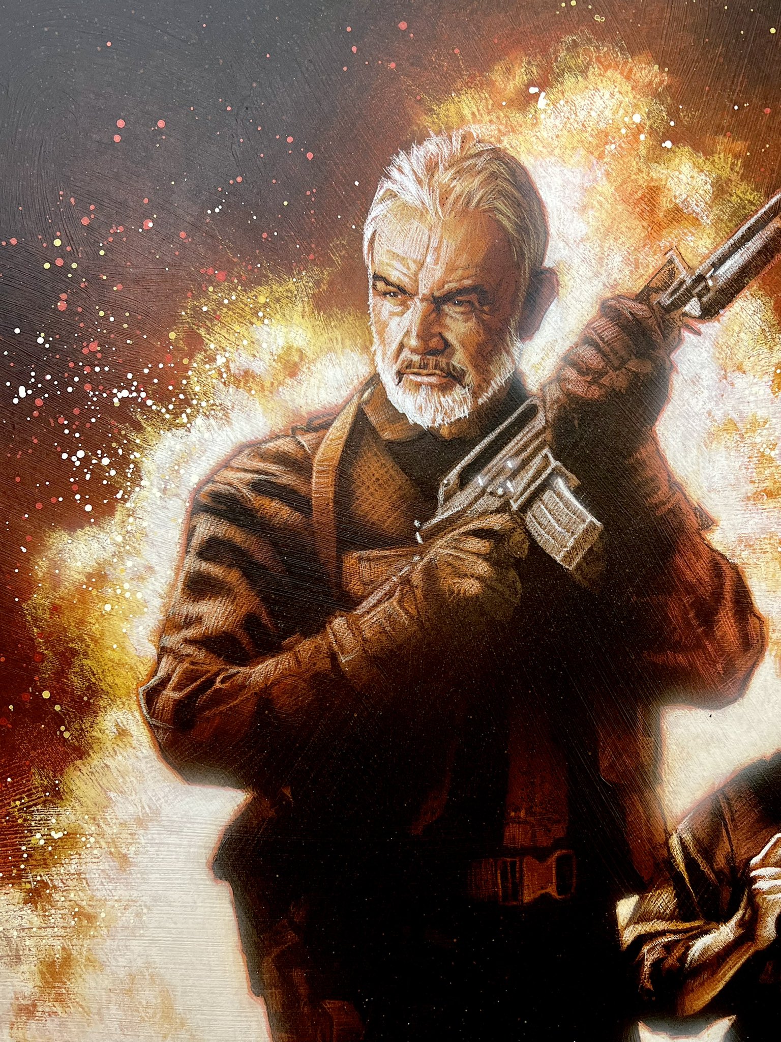 Ethan Pro on Twitter: "Close-ups of “The Rock” original artwork. Hand Painted with Acrylics and ...