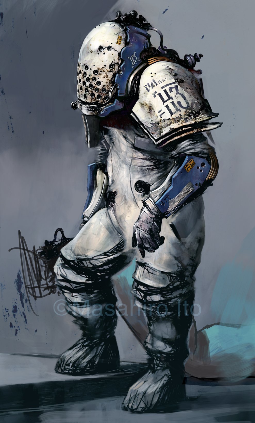 伊藤暢達/Masahiro Ito on Twitter: "A part of my WIP painting for Acid Bufferzone. A mass-produced ...