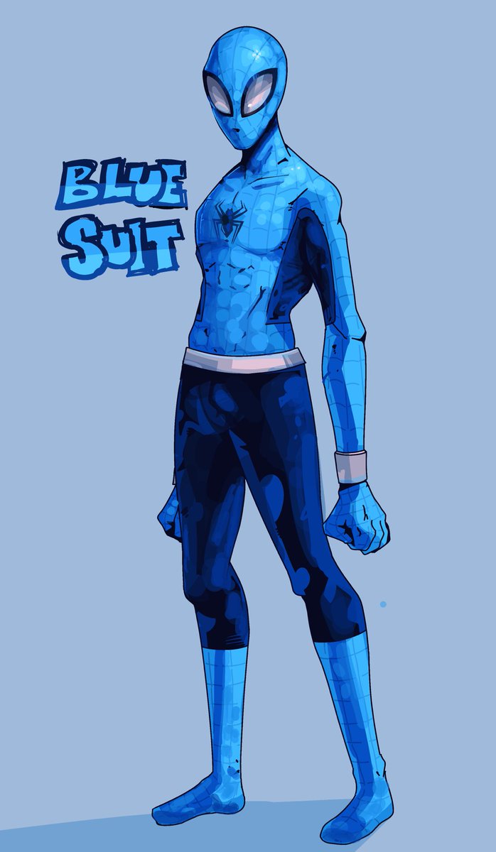 「blue suit spidey 」|🏳️‍⚧️muoiのイラスト