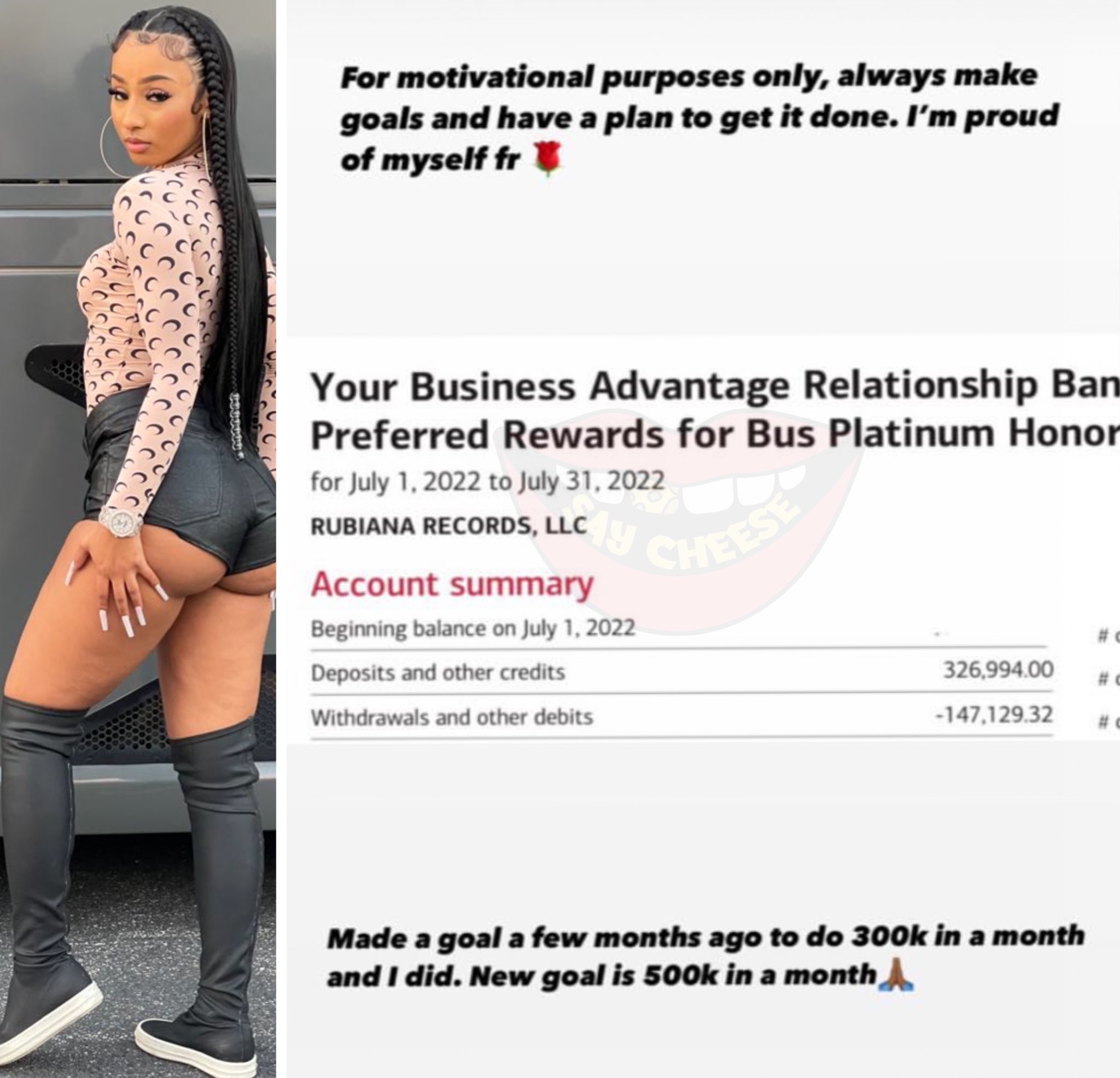 Say Cheese 👄🧀 On Twitter Rubi Rose Reveals She Made 300 000 In A