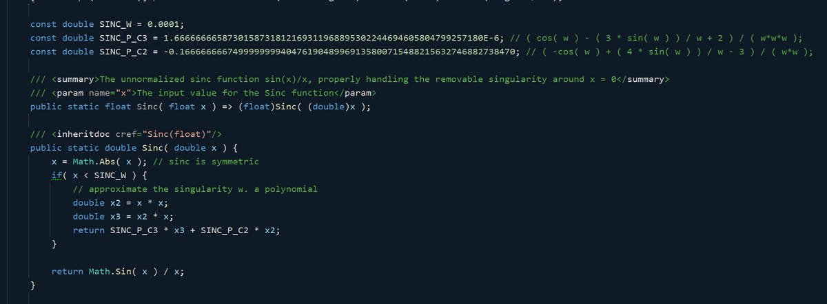 here's a neat example of how math and code can diverge in its purpose ...