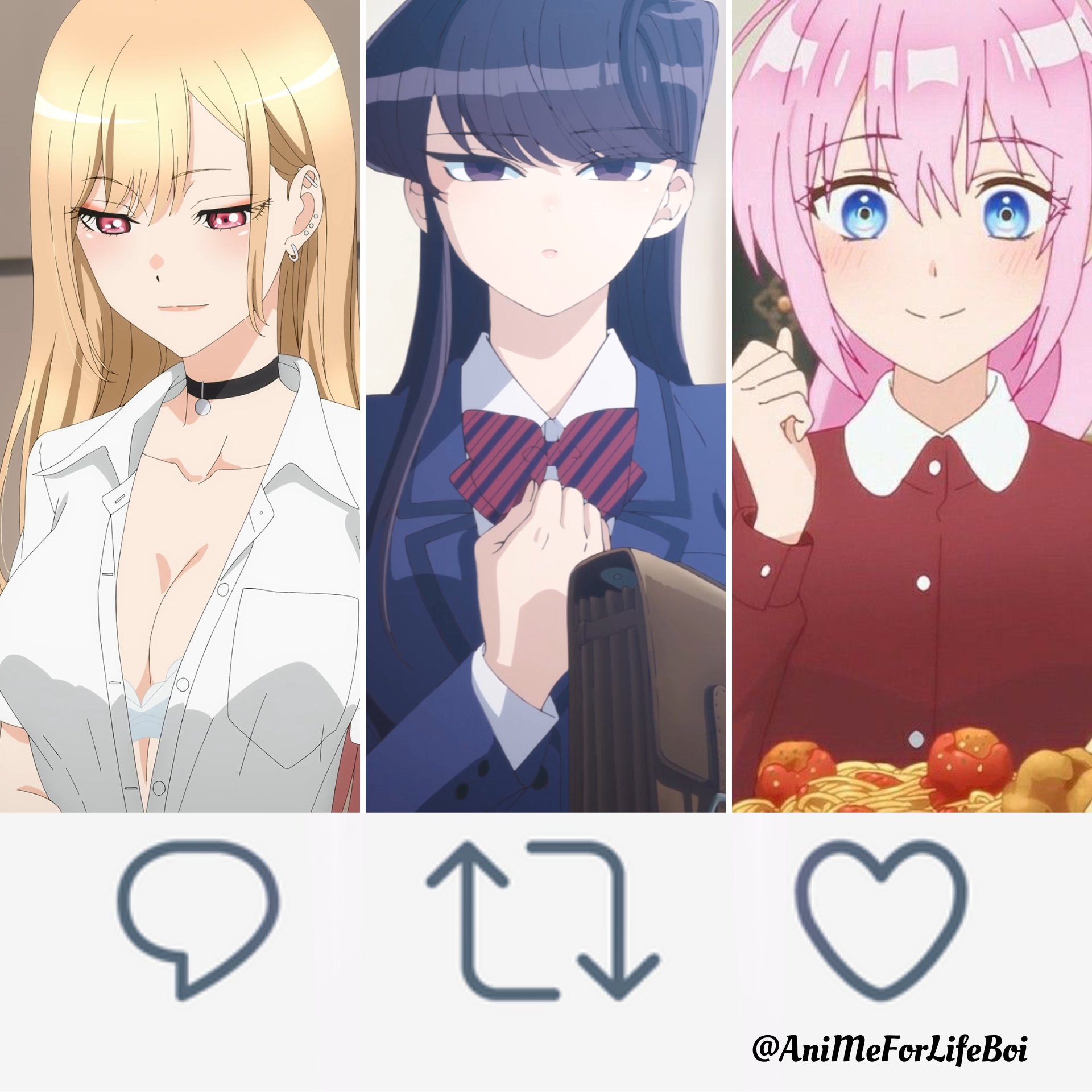 ⚔𝑱𝑨𝒀⚔ on Twitter: "Reply [Marin Kitagawa] Retweet [Komi Shouko] Like [Micchon Shikimori] https ...