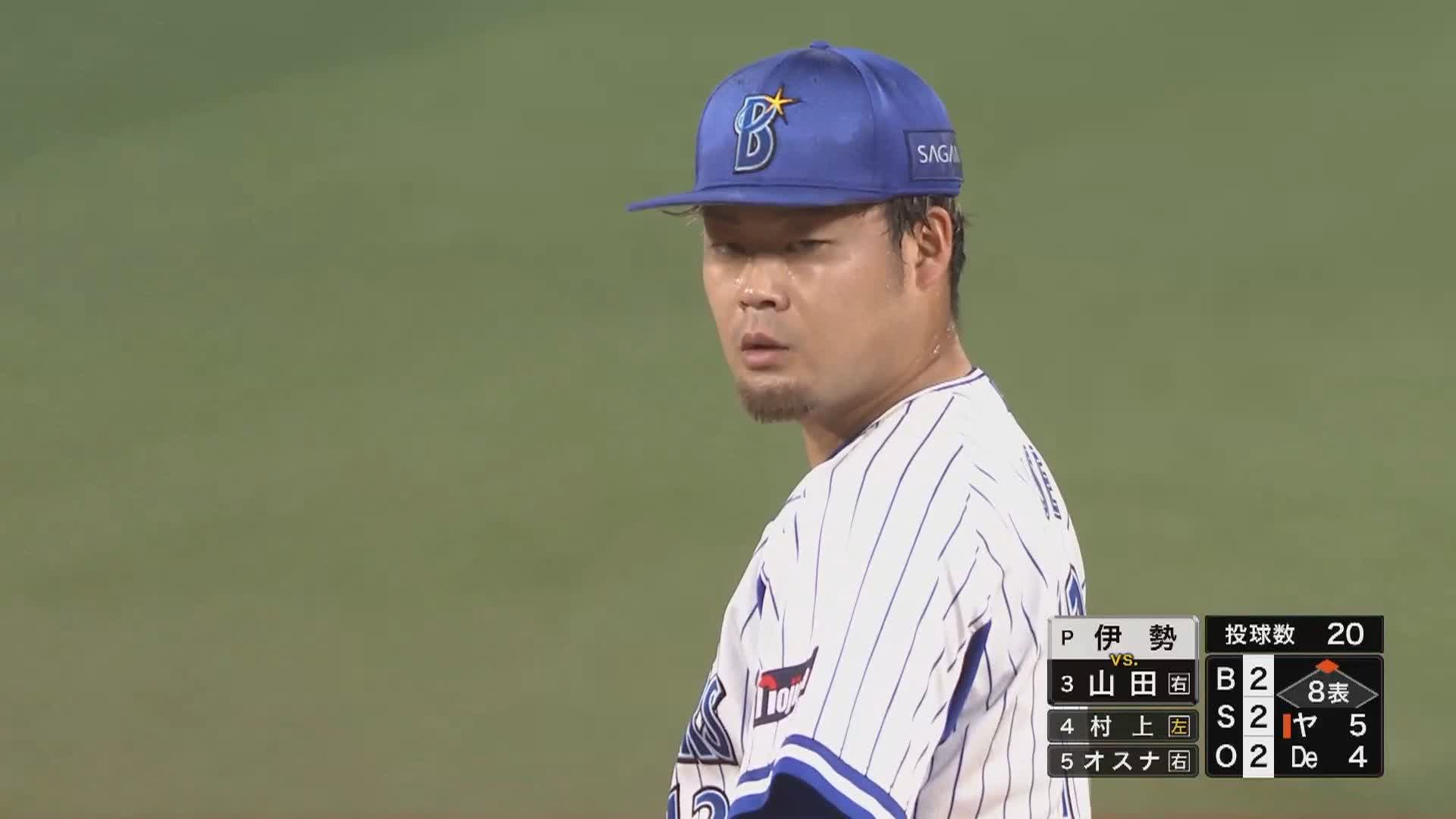 NHKベースボール on Twitter: "【DeNA伊勢 渾身のストレート！】 #プロ野球⚾️ #DeNA×#ヤクルト #NHKBS102ch 放送中! 8回表 #ベイスターズ #伊勢大夢 ...