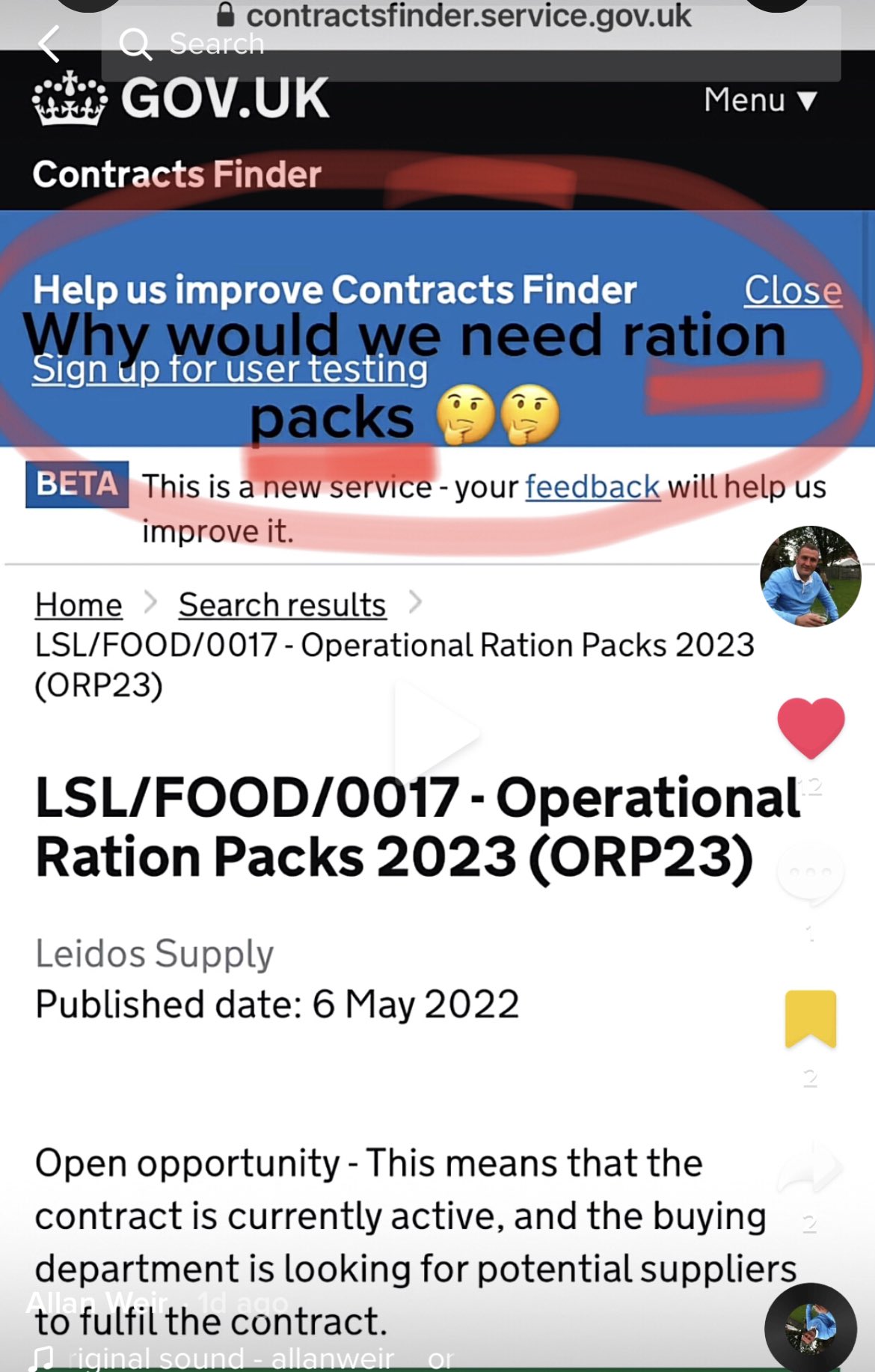 Right Said Fred on Twitter: "Ration packs on their way? https://t.co/kJm7SGGIjW" / Twitter
