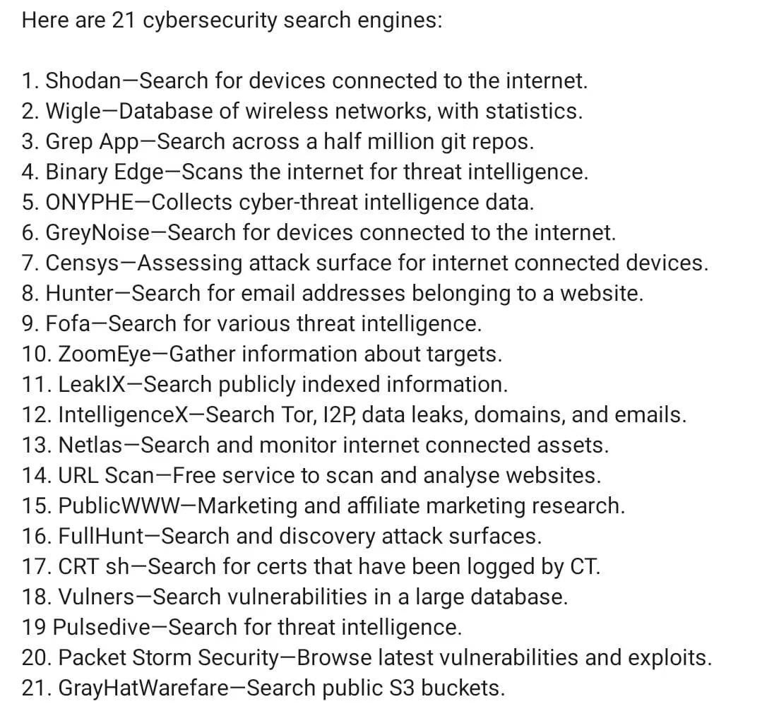Siri Fu4k1 On Twitter Here Are 21 Cybersecurity Searchengines Https