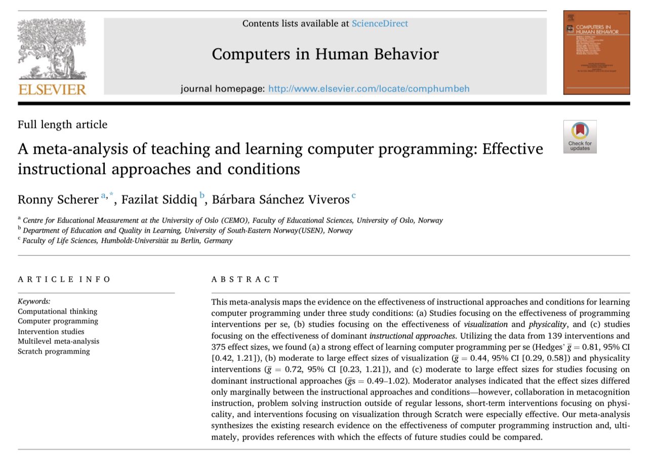 Ethan Mollick on Twitter: "This meta-analysis similarly suggests that kids learning visual ...