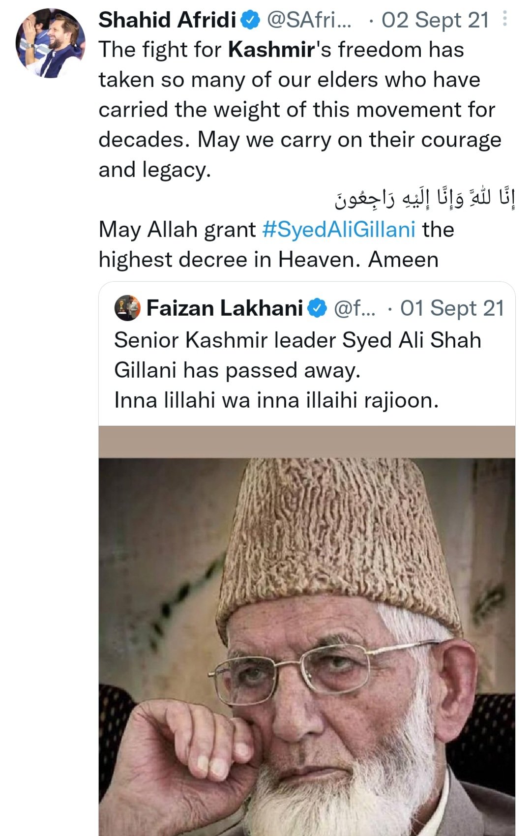 Anshul Saxena on Twitter: "4. Ex Pakistani cricketer Shahid Afridi tweeted in the support of ...