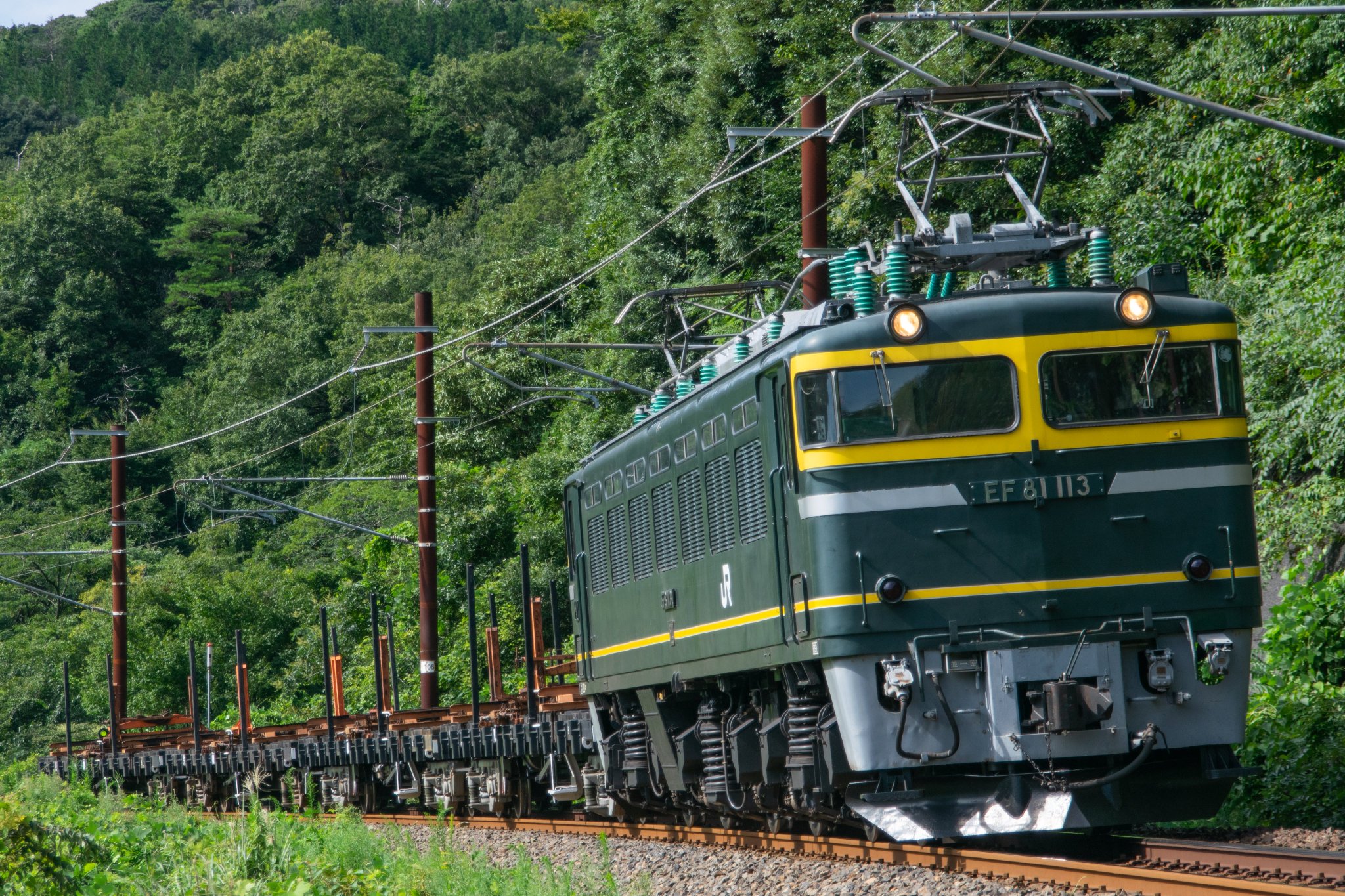 ひさか on Twitter: "2022/08/26 工9572レ 越前大野工臨返空 EF81-113 + チキ4B 敦賀－新疋田 間 近江高島－北小松 間にて https://t.co ...