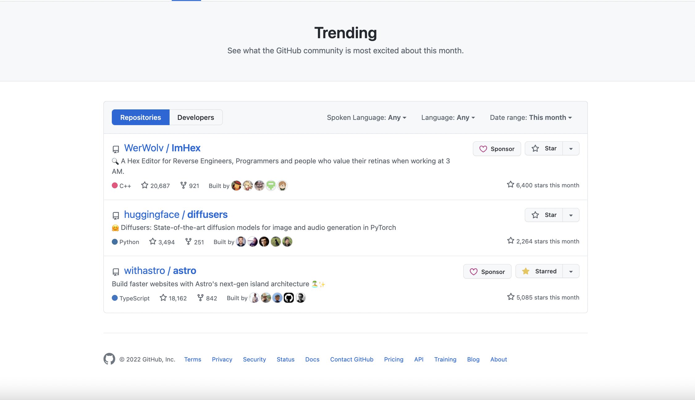Astro on Twitter: "🏆 Honored to be GitHub's #1 trending web development tool for the entire ...