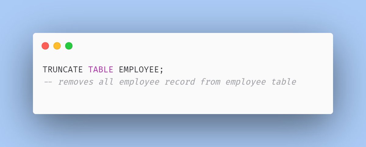 SQL: DELETE, TRUNCATE and DROP commands 🧵👇 - المسلسل من Vikas Rajput ...