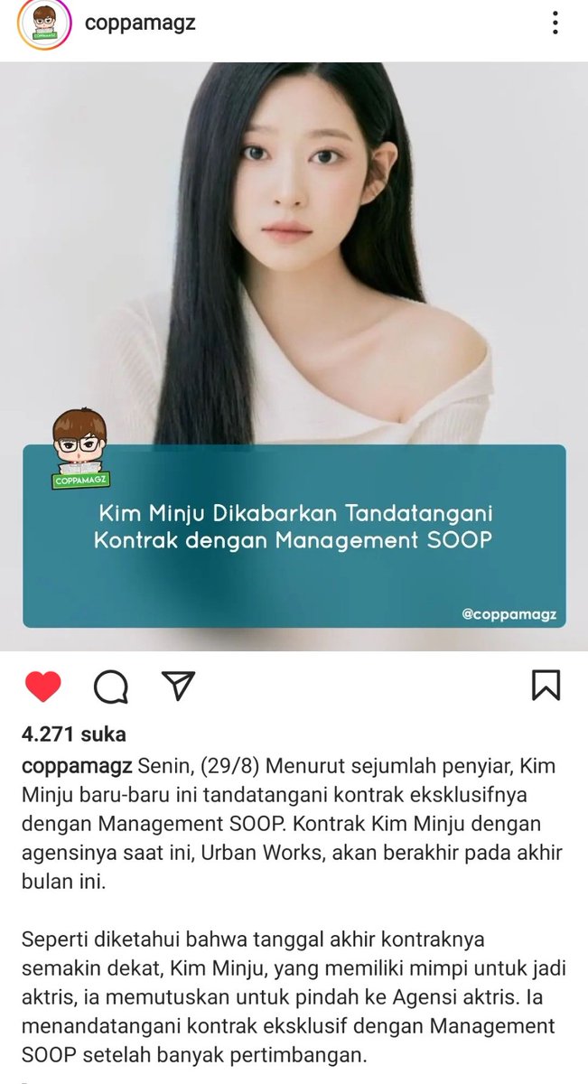 K-Drama Menfess on Twitter: "•kdm• management soop bakal kedatangan anggota baru kim minju nih"