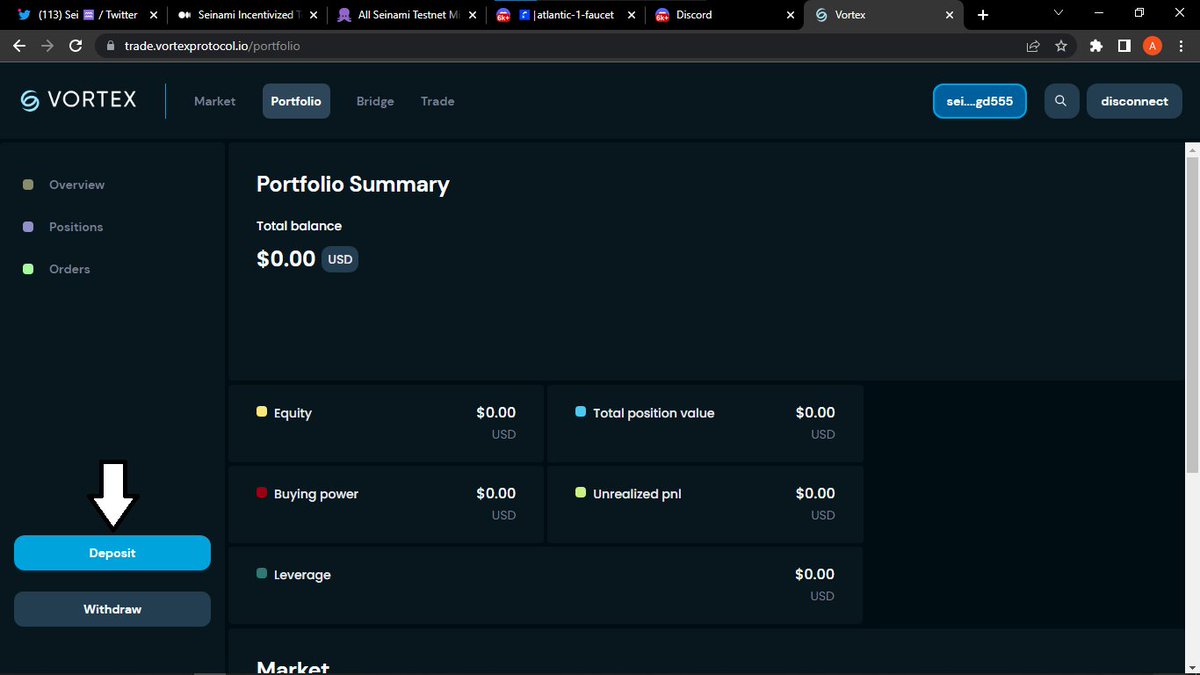 CHASE💀 on Twitter: "Now go back to the vortex site https://trade.vortexprotocol.io and make sure ...