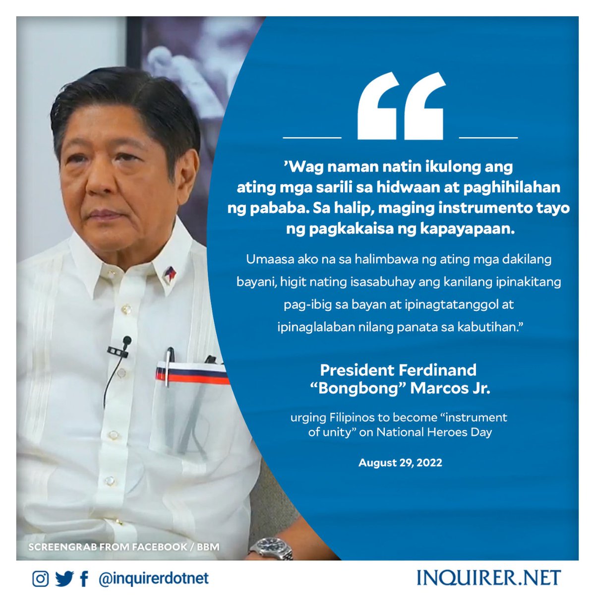 As the country celebrates National Heroes Day, President Ferdinand ...