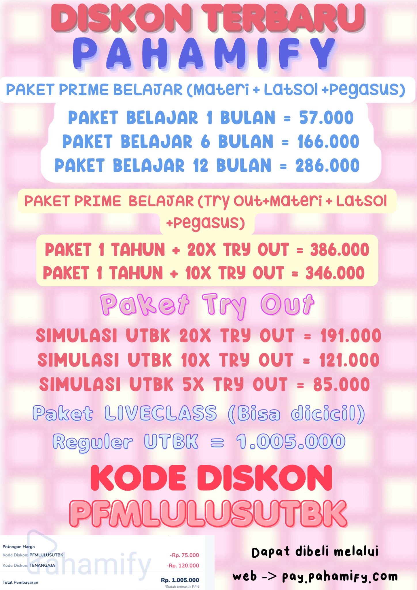 KODE DISKON PAHAMIFY PFMLULUSUTBK (@newvjeaans) / Twitter KODE DISKON PAHAMIFY PFMLULUSUTBK (@newvjeaans) / Twitter