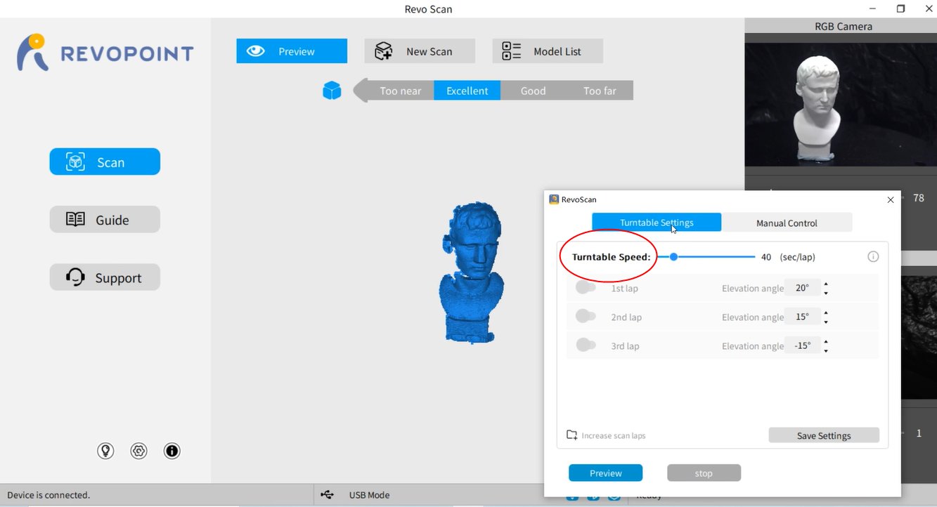 Revopoint 3D on Twitter: "@vilicvane Hi, the dual-axis turntable can be controlled by Revo Scan ...