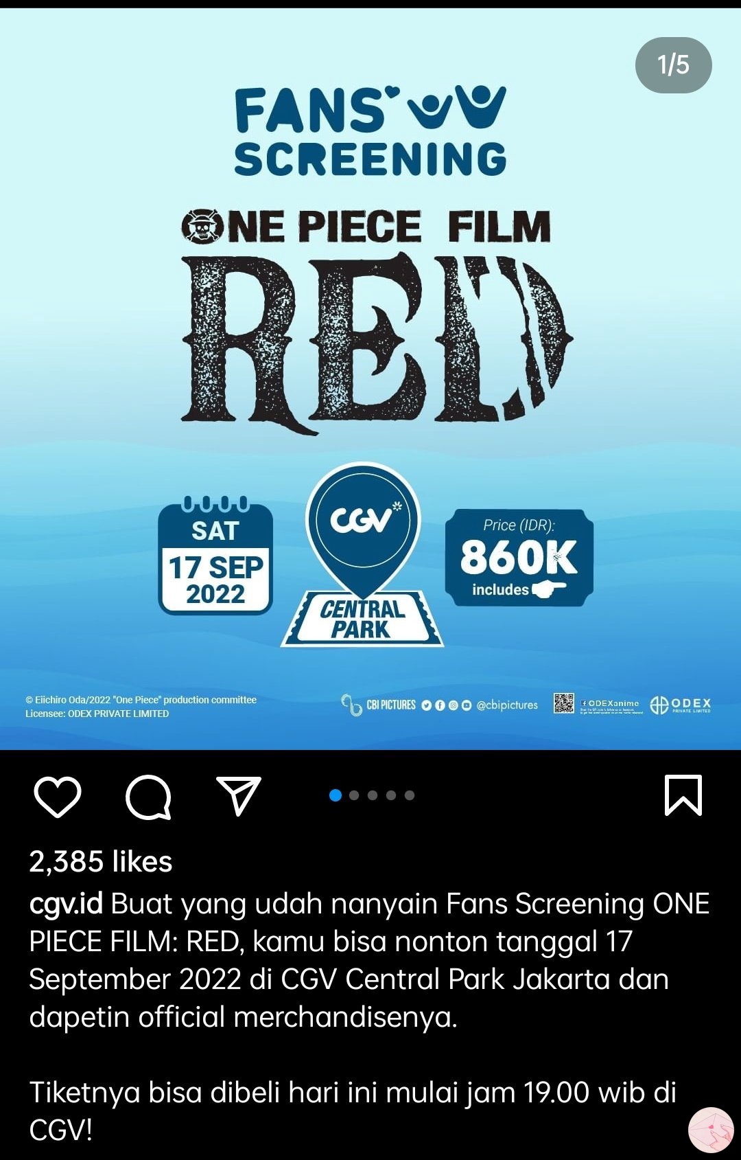 REST DULU 3 HARI on Twitter: "*jpf Kaget liat harga tiket fanscreening One Piece Red 😭😭😭 iya sih ...