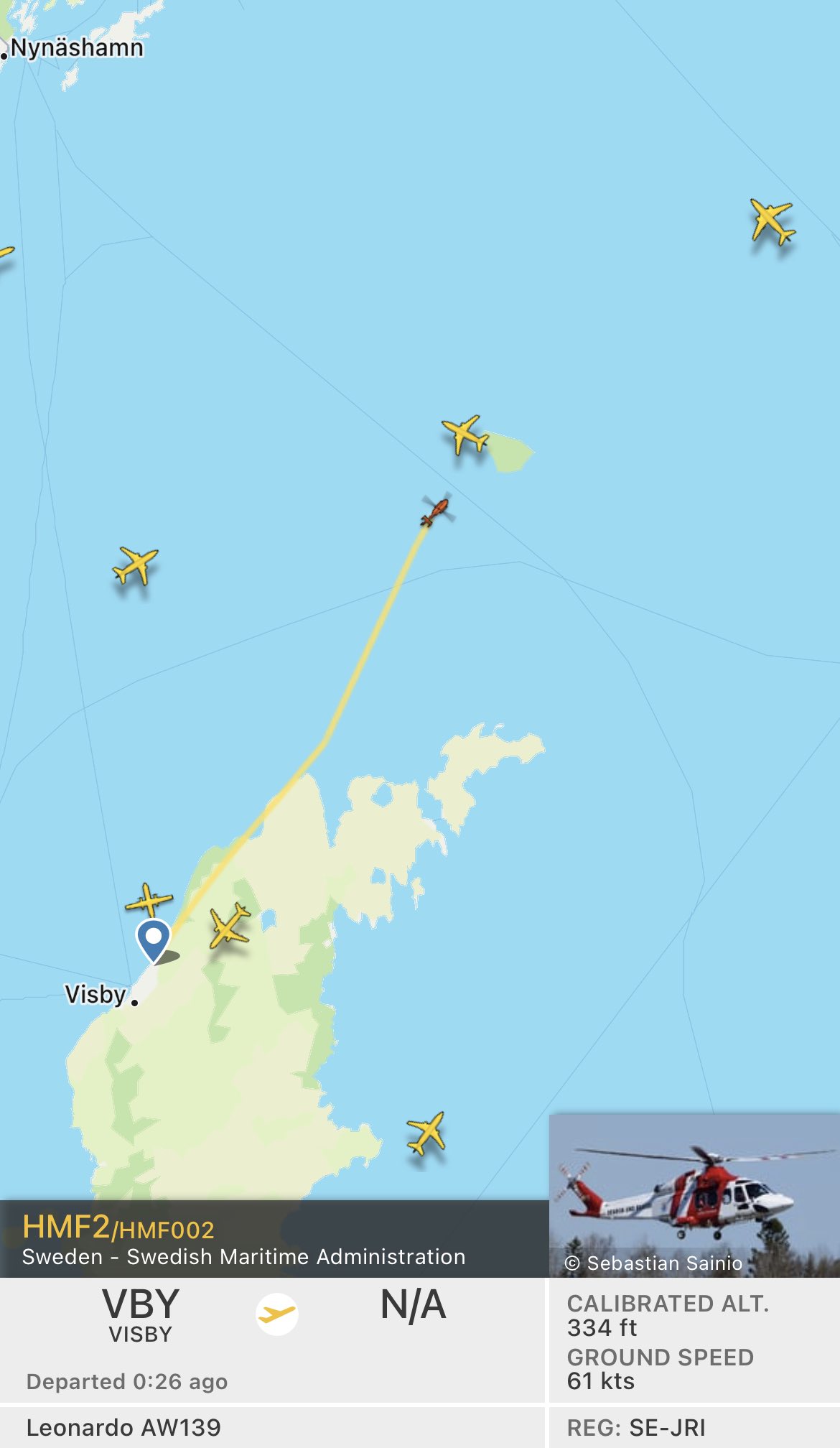 Intel Air & Sea on Twitter: "Swedish Maritime Administration helicopters responding to a fire ...