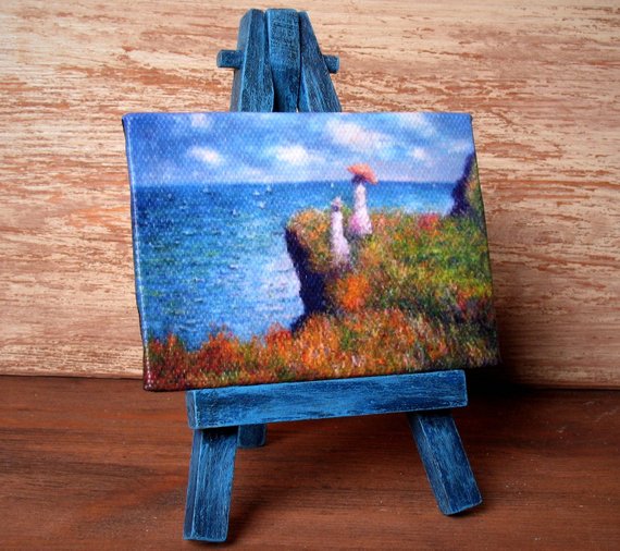 DinkyWorld on Twitter: "Mini Masterpieces - Claude Monet: "Cliff Walk at Pourville" - miniature ...