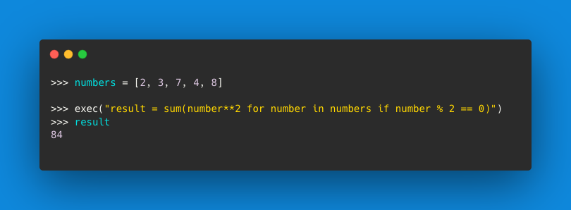 🐍⚙️ Python Tricks — Running Code From A String Input Pythons Built In Exec Function Allows