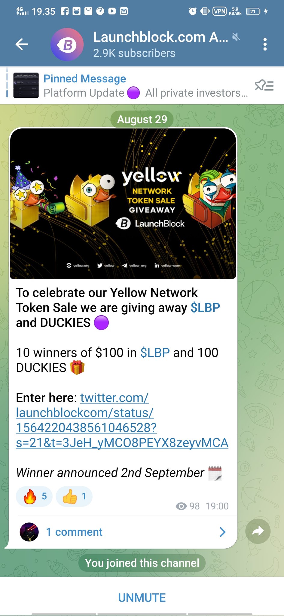 Launchblock.com on Twitter: "To celebrate our @Yellow Token Sale we are giving away $LBP and # ...