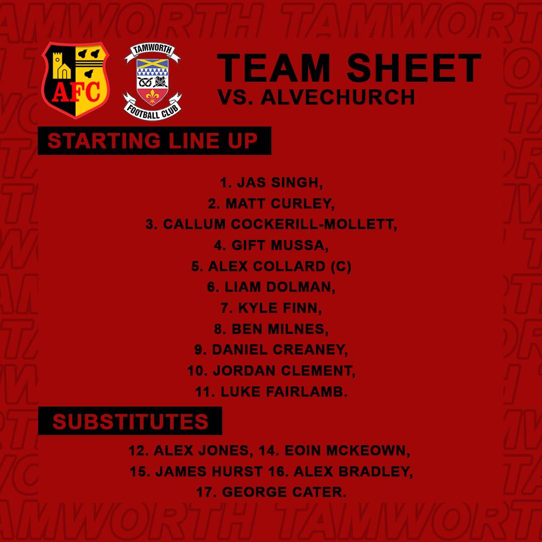 Tamworth Football Club on Twitter: "🔴 This afternoon’s team sheet against @Alvechurch1st. https ...