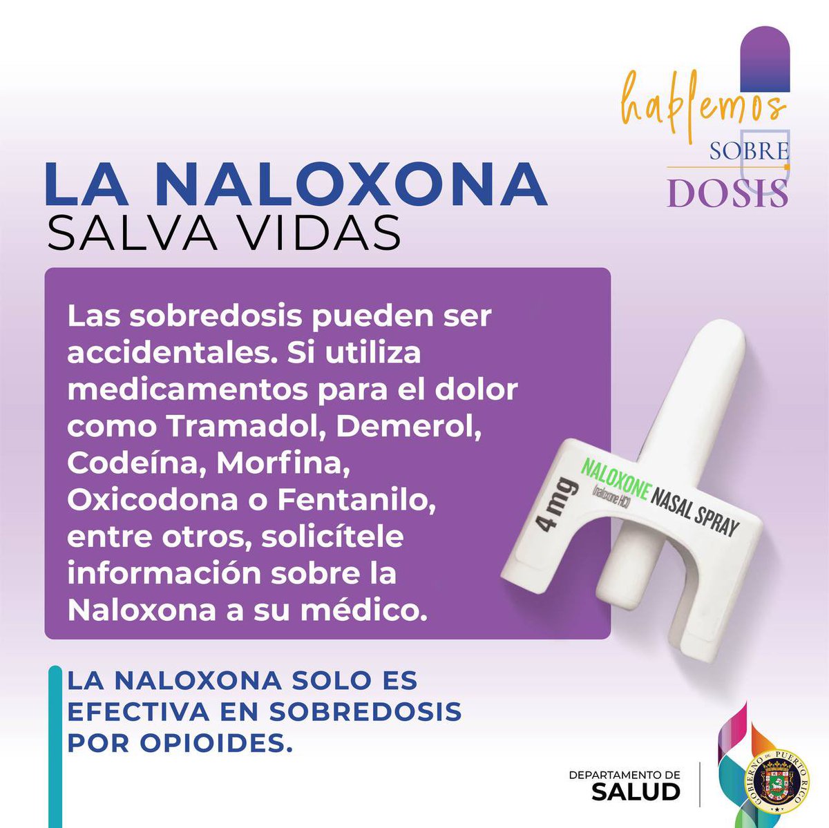 Departamento de Salud de Puerto Rico on Twitter: "¡La Naloxona salva vidas! Las sobredosis ...