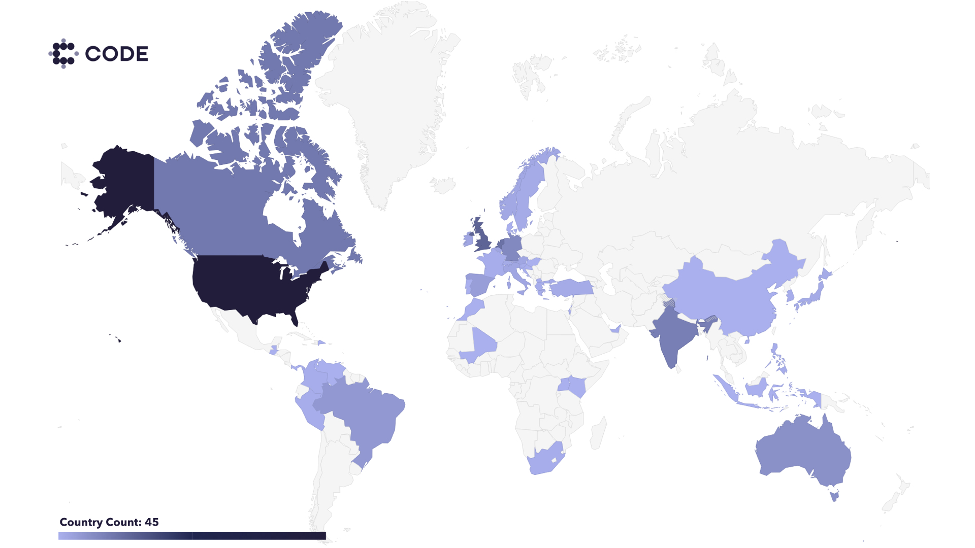 Code on Twitter: "Updated Code Waitlist heat map. 4 new countries with at least one sign up ...
