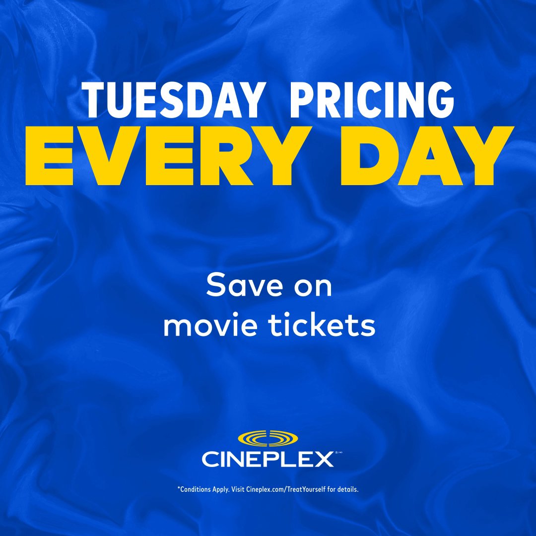 Cineplex on Twitter: "🚨 Major Deal Alert 🚨‍ Get Tuesday pricing on all ...