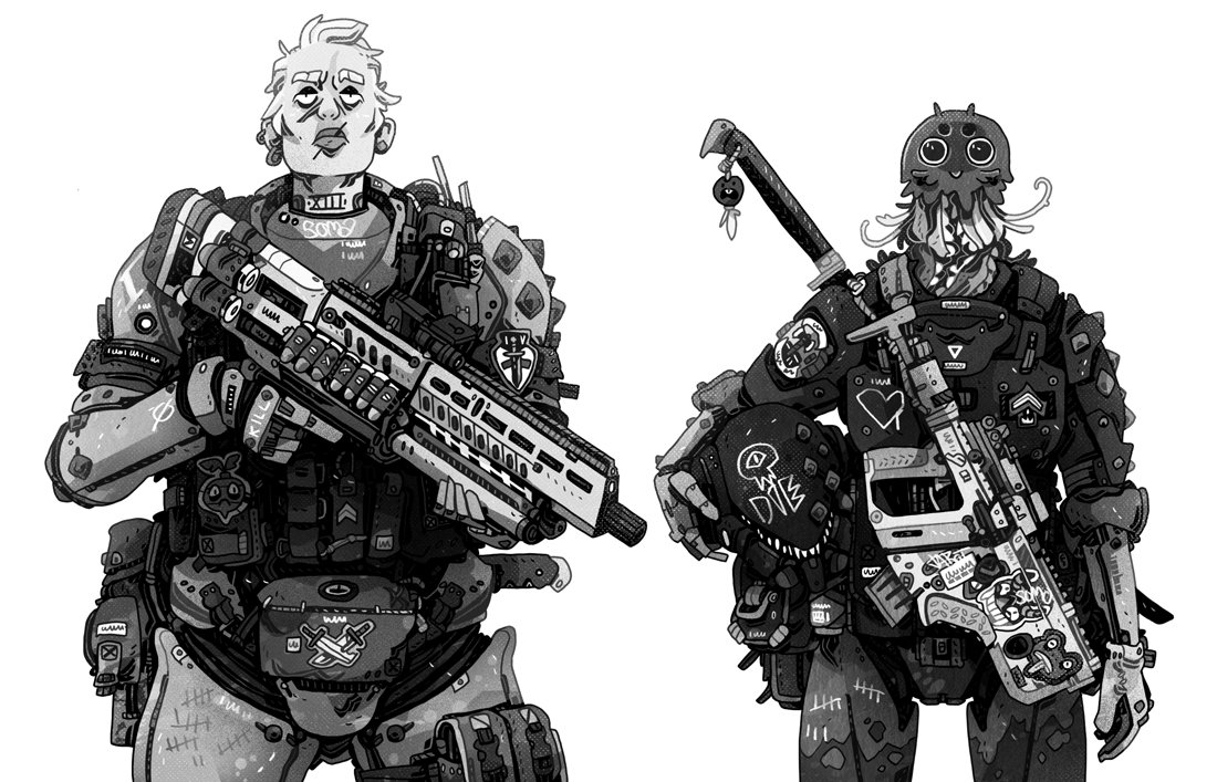 Will Kirkby on Twitter: "Some soldier types for space station zero. The jelly on the right ...