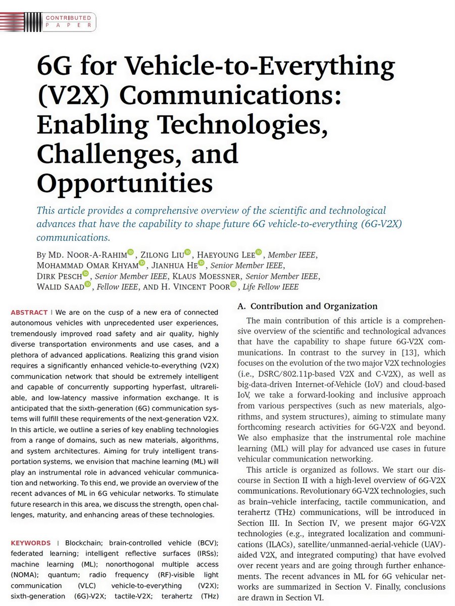 OGAWA, Tadashi on Twitter: "=> "6G for Vehicle-to-Everything (V2X) Communications: Enabling ...