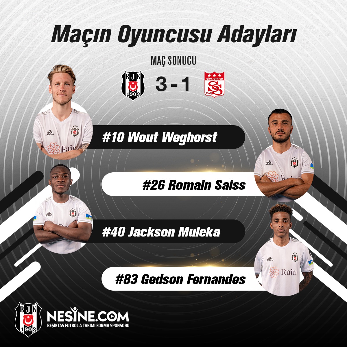 EBUGHEZZAL on Twitter: "RT @Besiktas: 🗳 Sizce Demir Grup Sivasspor galibiyetinde @Nesinecom ...