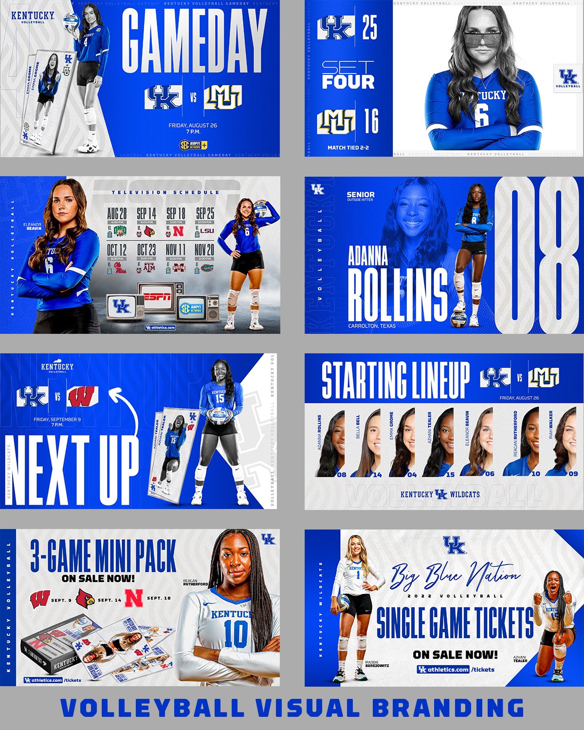 Lakia Bailey on Twitter: "Visual branding of some of my @KentuckyVB graphics so far this season ...