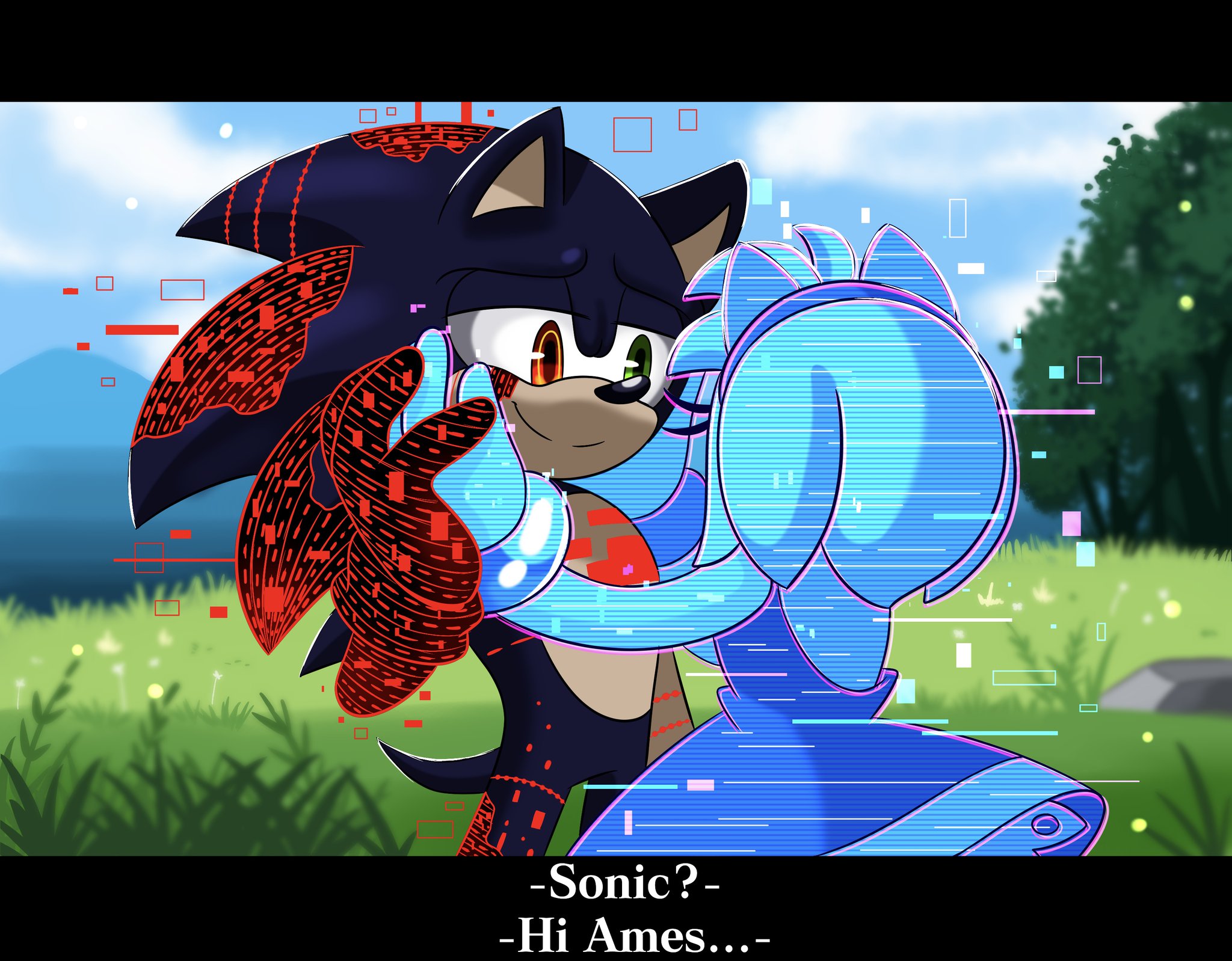 SketchQuill on Twitter: "I made more art of my Glitch Sonic :DD #SonicTheHedgehog # ...