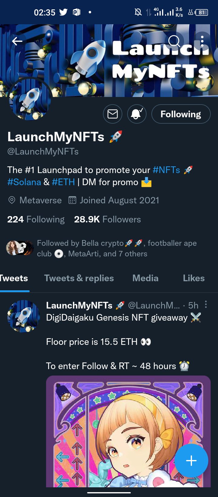 Hyem 🟠 on Twitter: "@LaunchMyNFTs Done https://t.co/y8fWAyEzJ4" / Twitter