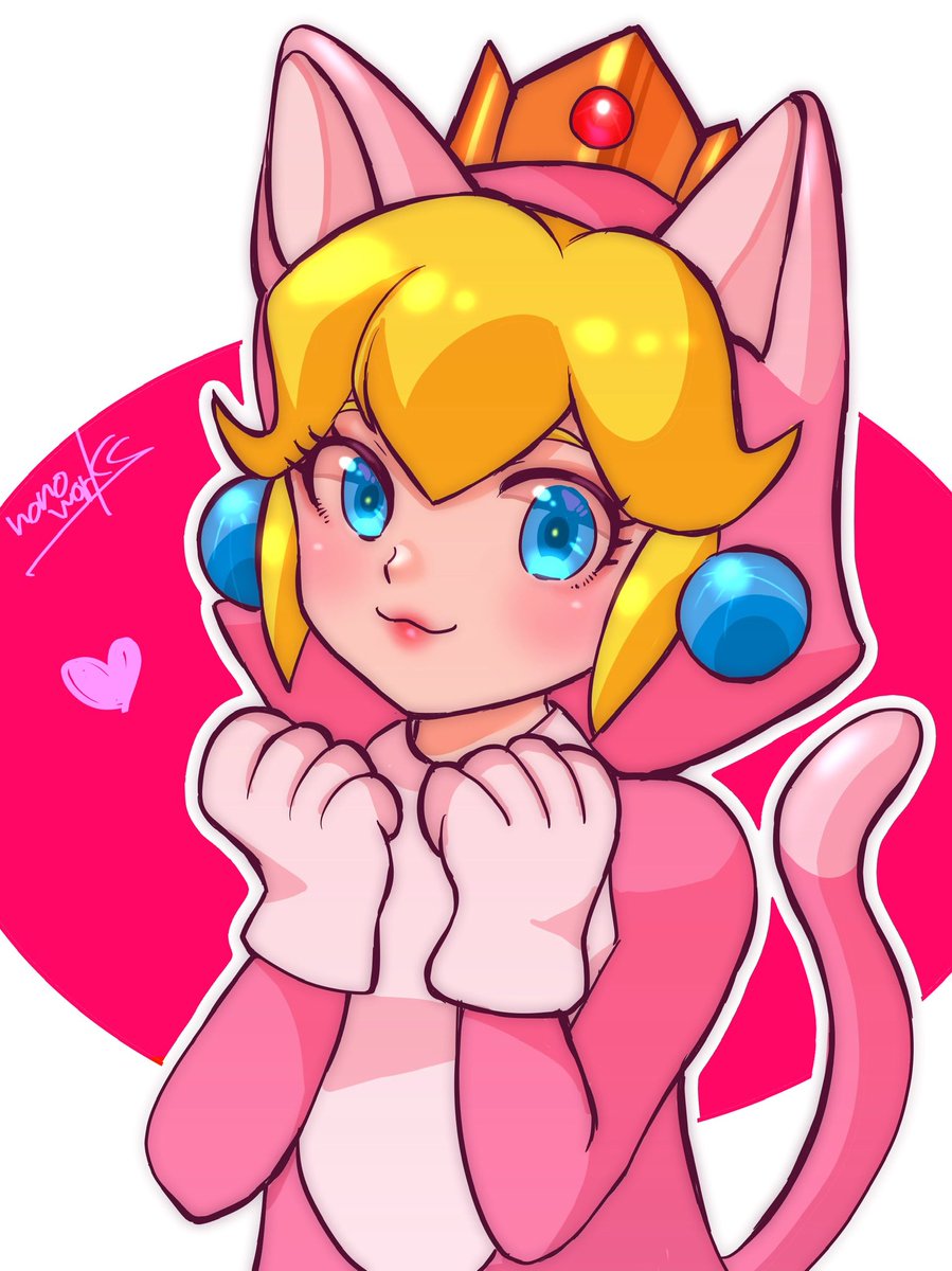 ピーチ姫 「Cat peach 」|🐥nonoのイラスト