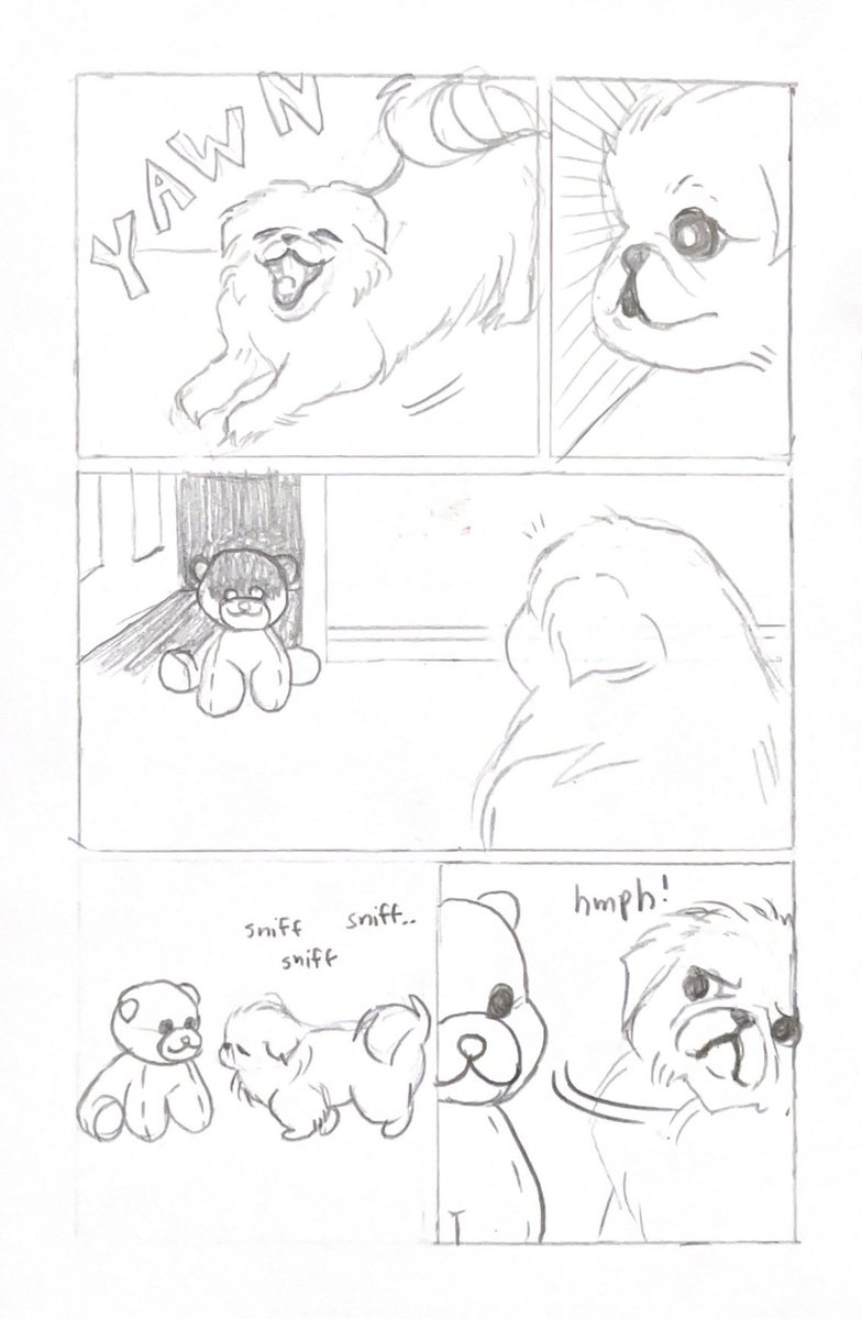 「another small pencil comic (4 x 6 in) about my dog and how h」Angel C. 🌞の漫画