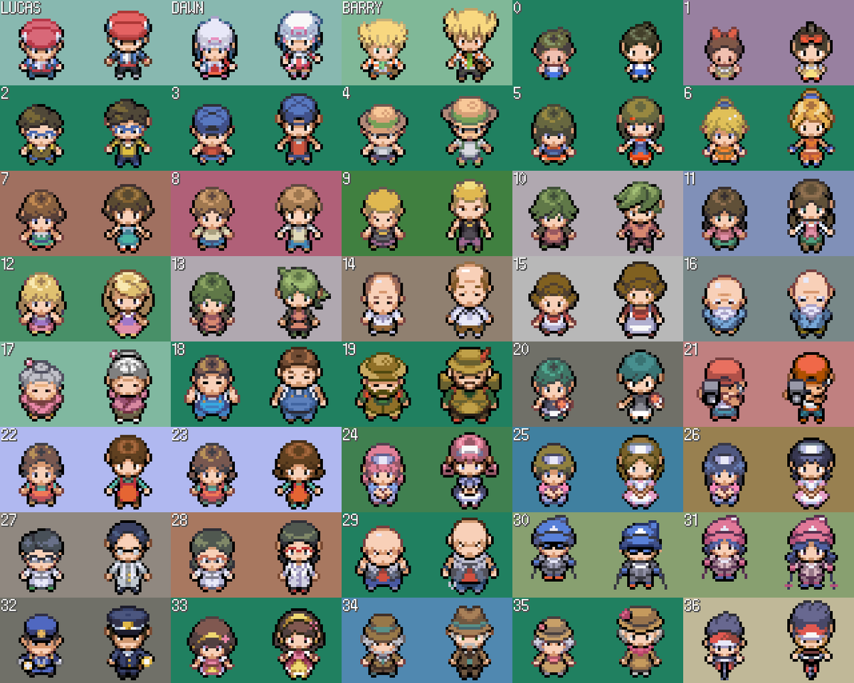 Pokemon Overworld Character Sprites