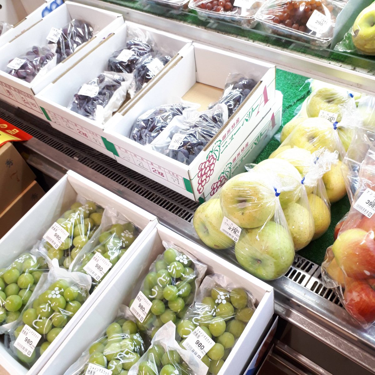 亀川商店 公式 on Twitter: "今日の特売フルーツ!! 豊水梨1玉198円 大玉きおう1玉100円 袋(3玉入)278円 シャインマスカット1房1,580~980円 デラウェア1 ...