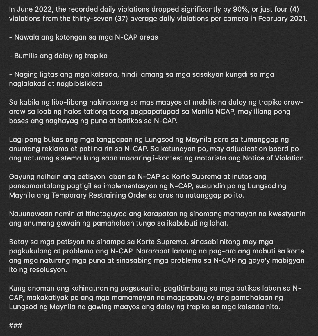 Abs Cbn News On Twitter Manila Lgu Says Their Ncap Implementation