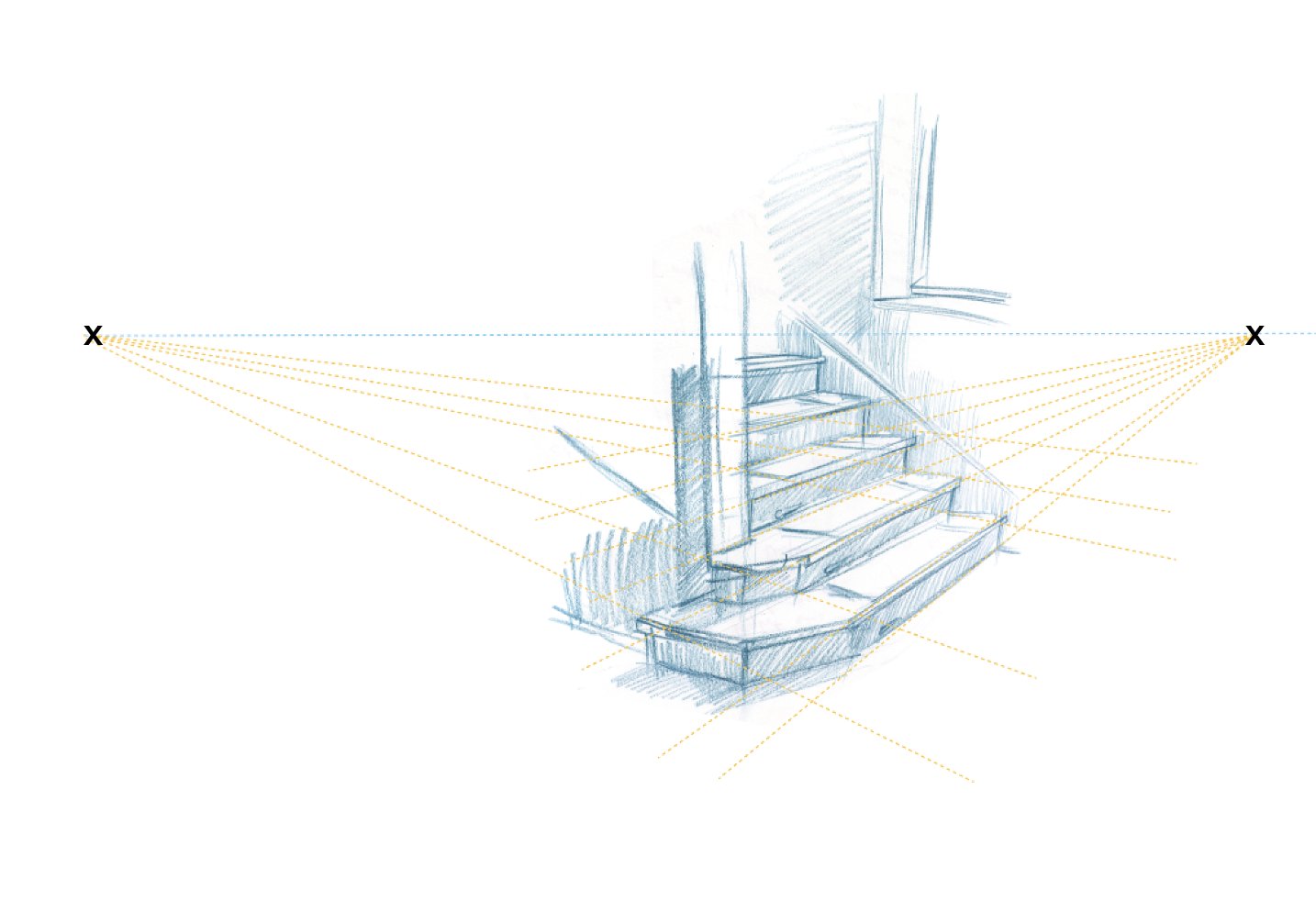 Stairs Drawing Perspective