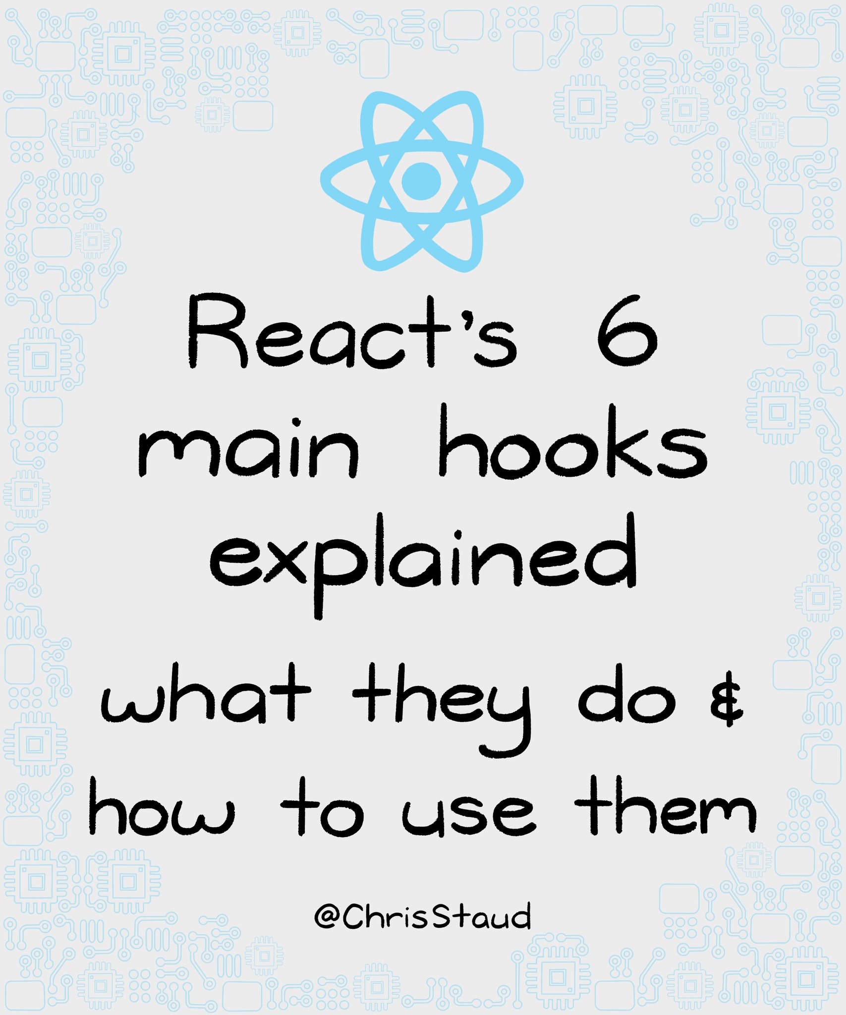 Chris Staudinger on Twitter: "📌 React’s 6 main hooks explained - Web development with React just ...