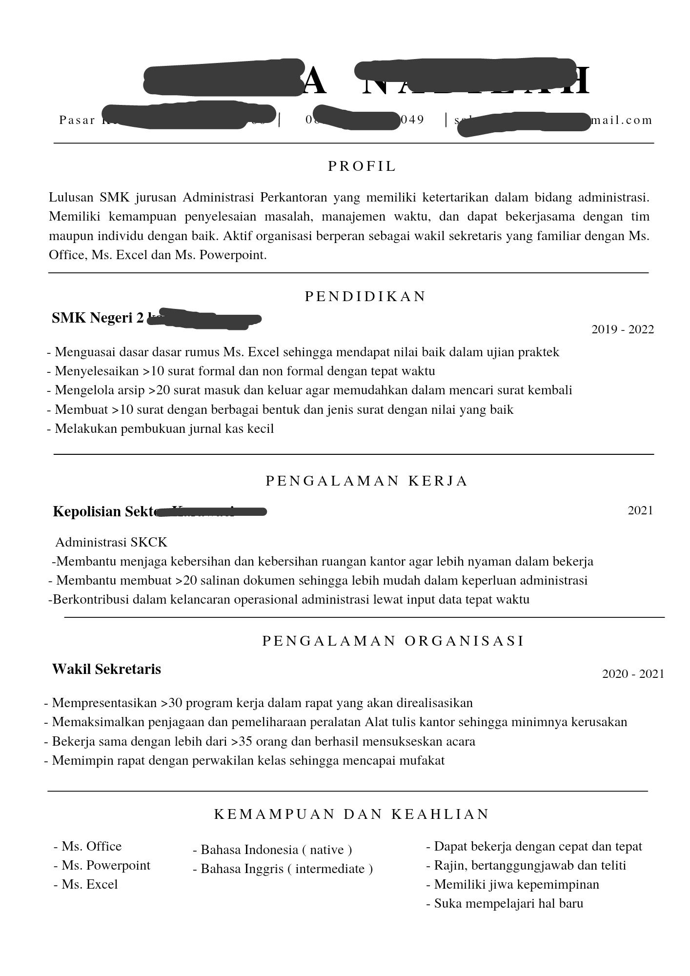 BACA RULES DI (bit.ly/worksfess) on Twitter: "Work! Kakak-kakak minta tolong review cv aku dong ...