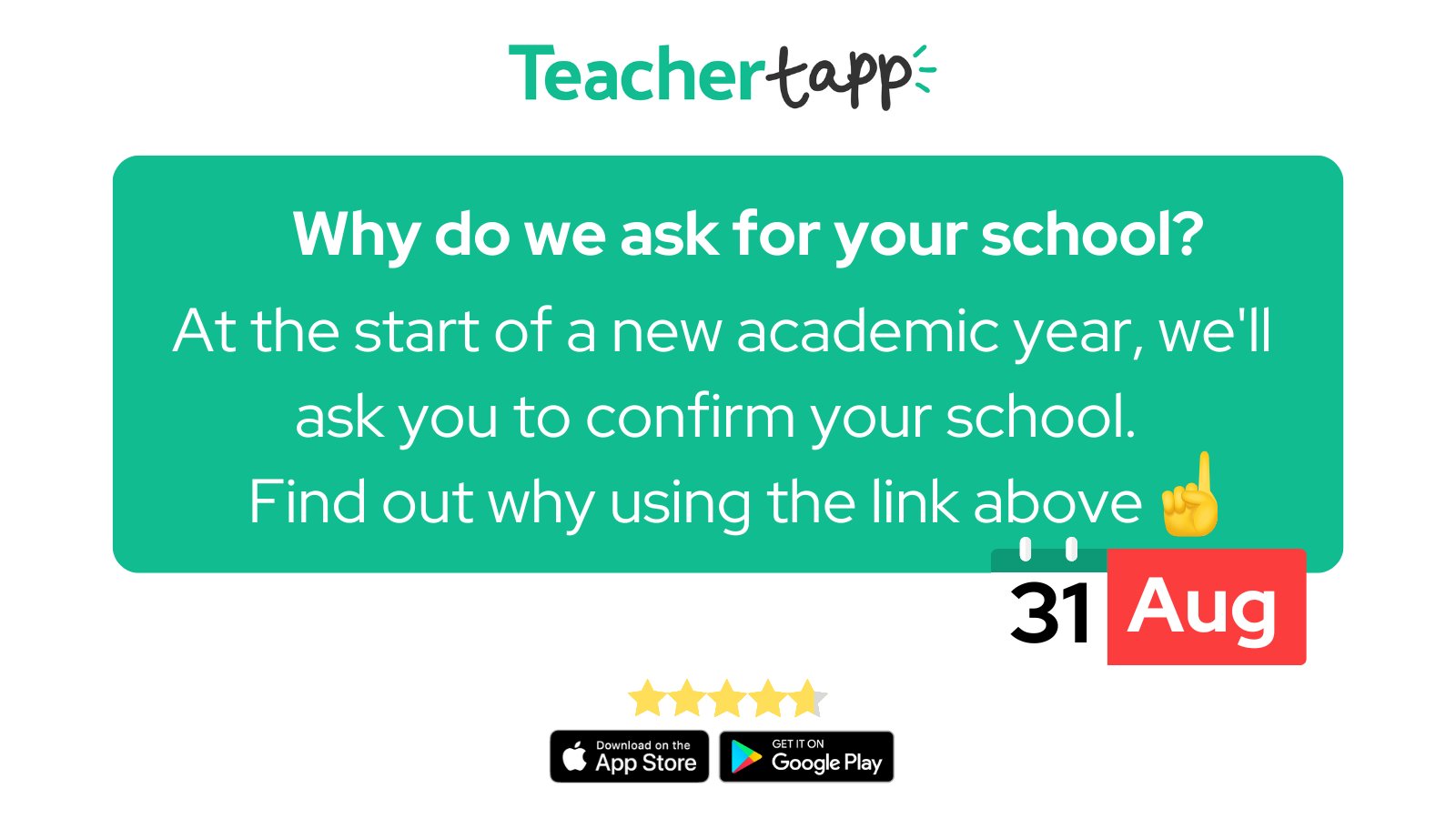 Teacher Tapp on Twitter: "🚨 Tomorrow (31.08.22) on @TeacherTapp you'll be asked to confirm your ...