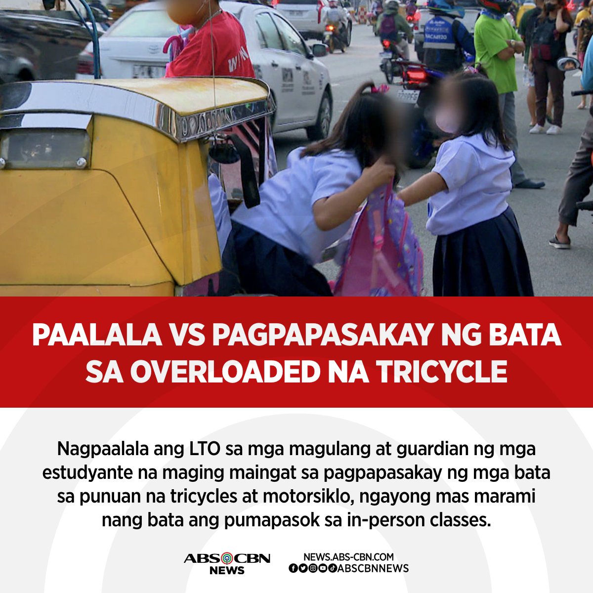 ABS-CBN News on Twitter: "Sa pagbabalik-eskuwela ng mga chikiting, nagpaalala ang LTO sa mga ...