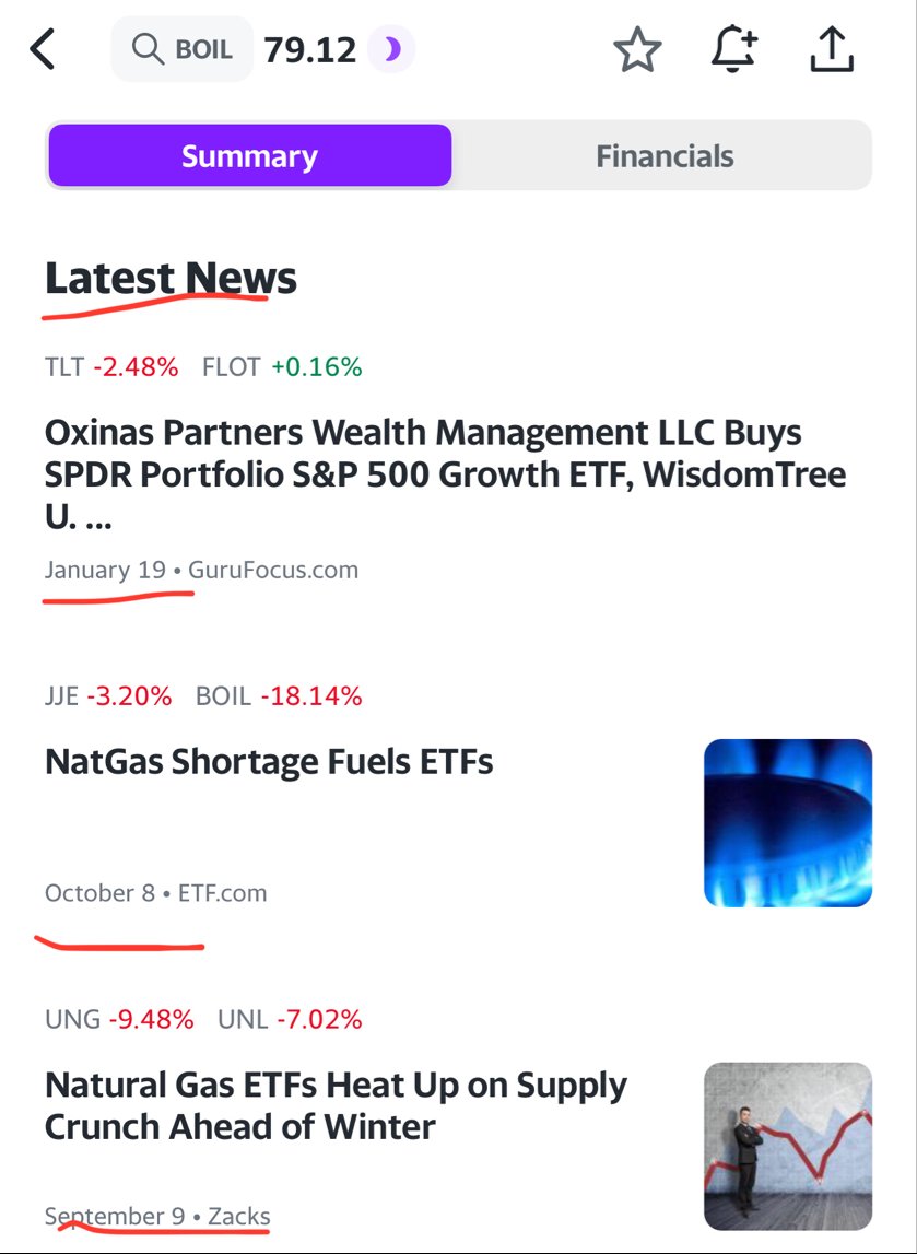 Portfolio Armor on Twitter: "$BOIL is down 18%; let’s see what Yahoo! Finance can tell us about ...