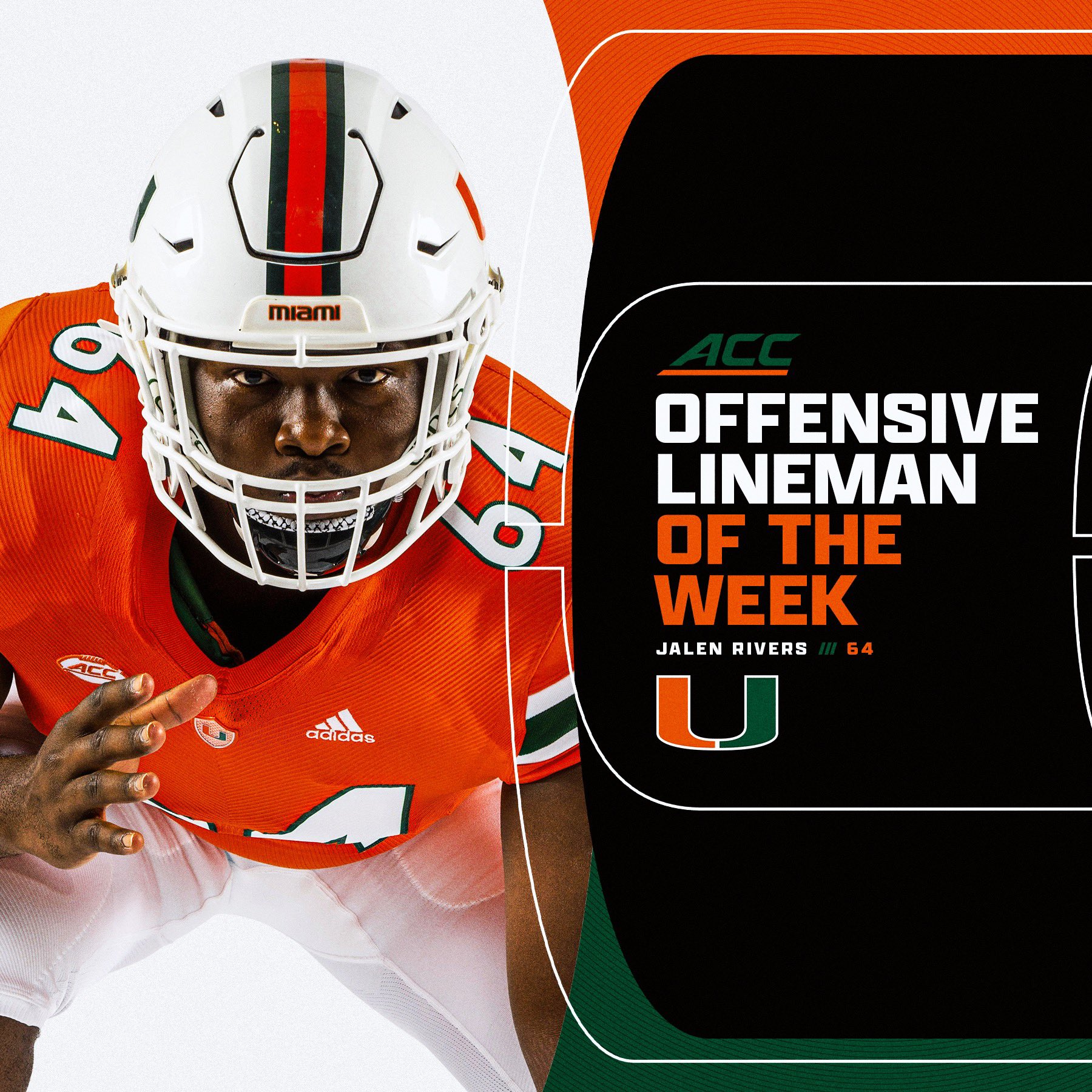 Canes Football on Twitter: "Week One @ACCFootball Offensive Lineman of the Week— Jalen Rivers 🙌 ...